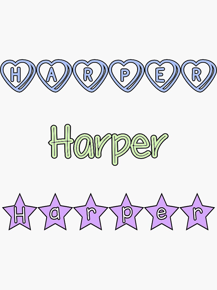 "Harper Name Sticker Pack" Sticker by LITZEEEY | Redbubble