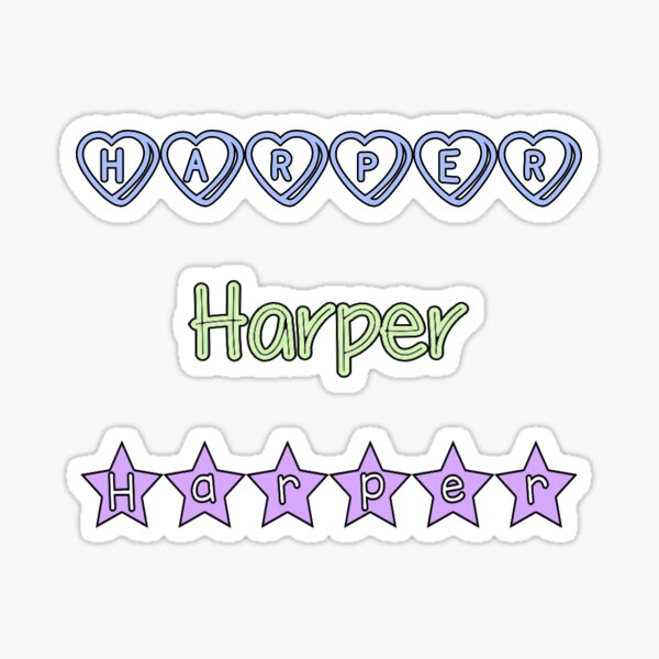"Harper Name Sticker Pack" Sticker by LITZEEEY | Redbubble