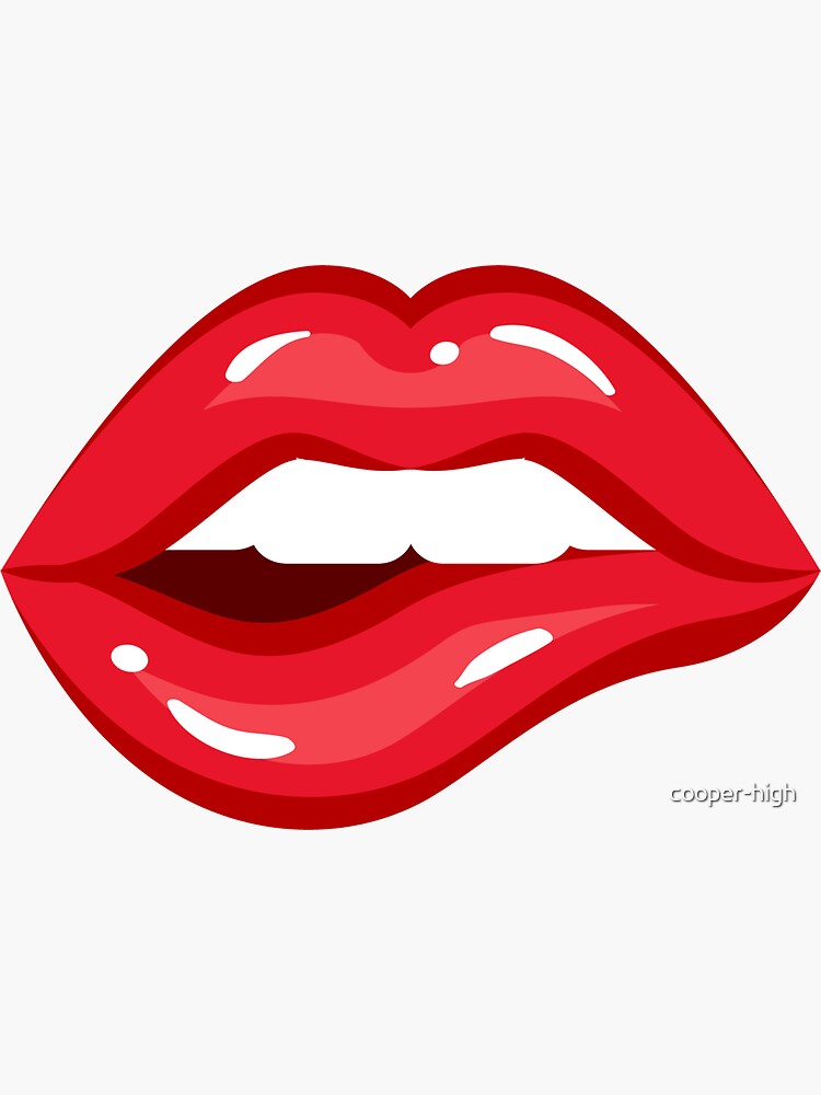 Great Sexy Lips Beautiful Mouth Tooth Full Lips Sticker By Cooper High Redbubble 