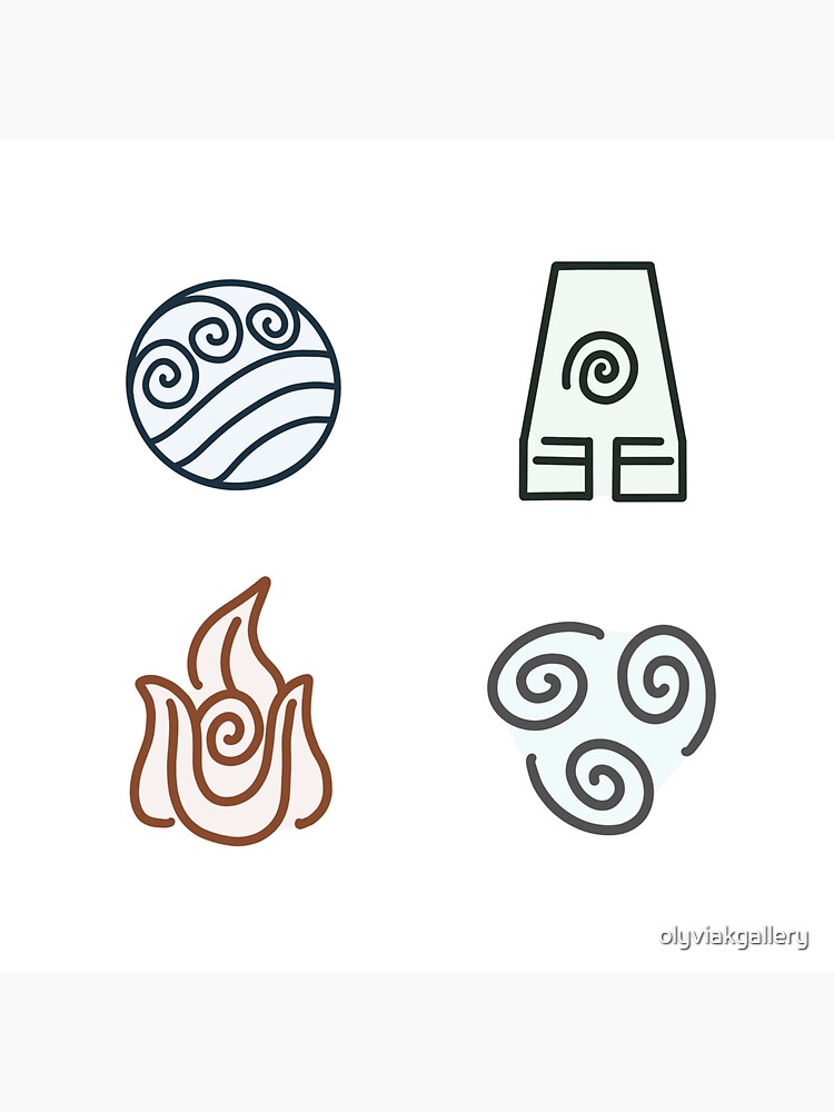 "ATLA All Four Nations" Sticker for Sale by olyviakgallery | Redbubble
