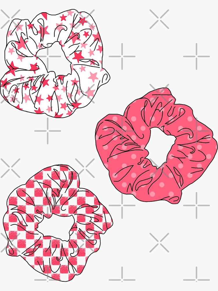 "Pink Scrunchie Pack" Sticker for Sale by sydn5y | Redbubble