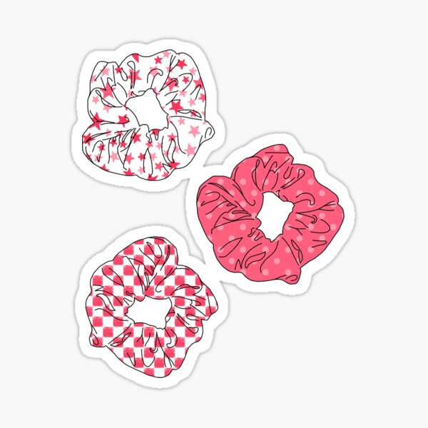 "Pink Scrunchie Pack" Sticker for Sale by sydn5y | Redbubble