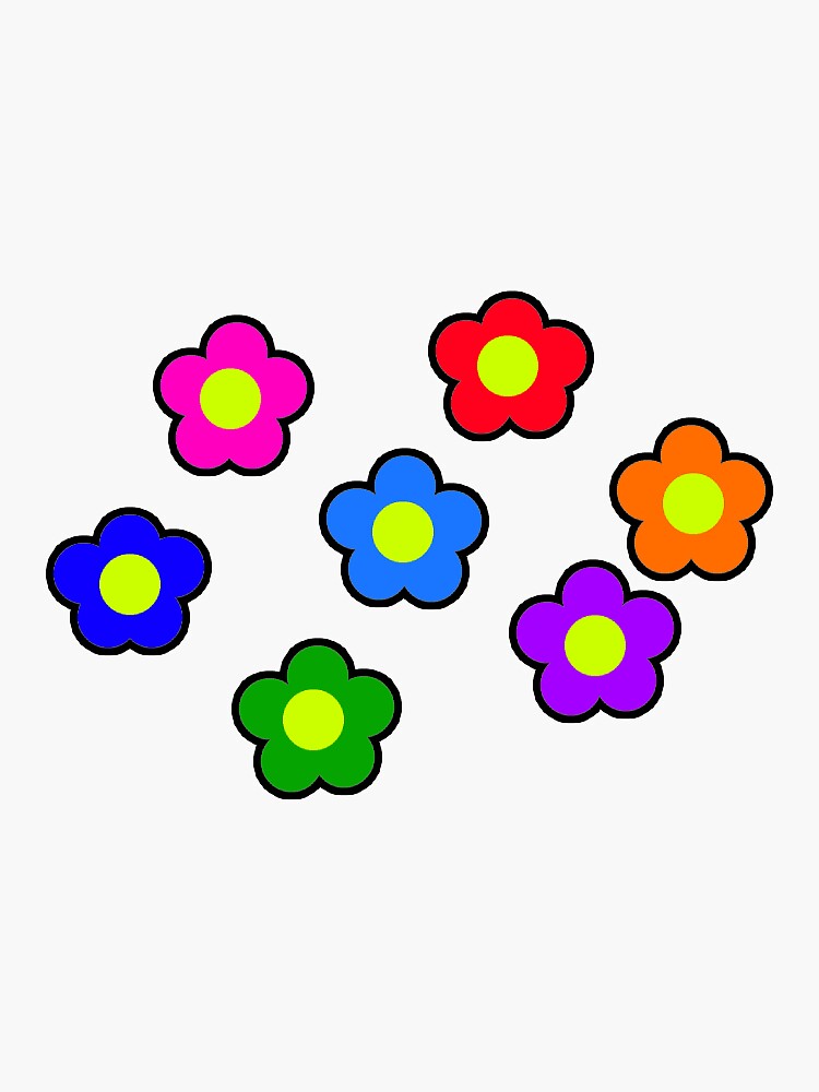"RAINBOW FLOWER STICKER PACK " Sticker by stickersbybdb | Redbubble