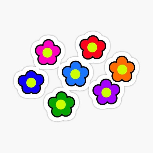 "RAINBOW FLOWER STICKER PACK " Sticker by stickersbybdb | Redbubble