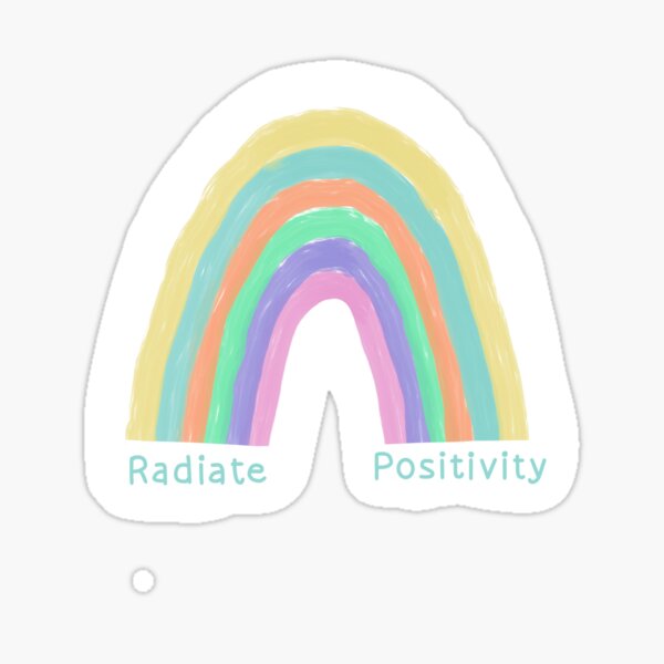 "radiate positivity rainbow" Sticker by ashleysgrotto | Redbubble
