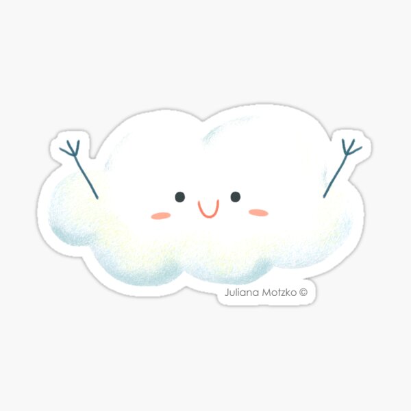 "Happy Hug Cloud" Sticker by julianamotzko | Redbubble