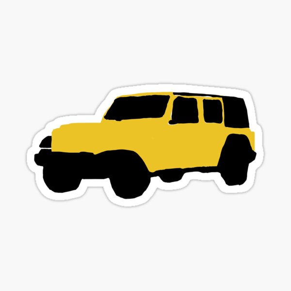 "yellow jeep" Sticker for Sale by carliestarr | Redbubble