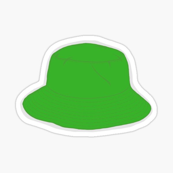 "Green Bucket Hat Sticker" Sticker by sarachstickers | Redbubble