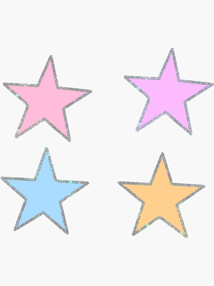 "Glitter outlined star sticker pack " Sticker for Sale by ...
