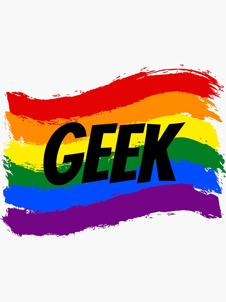 Pegatina «Geek Rainbow Flag Orgullo Gay Nerd» de FandomHouse | Redbubble