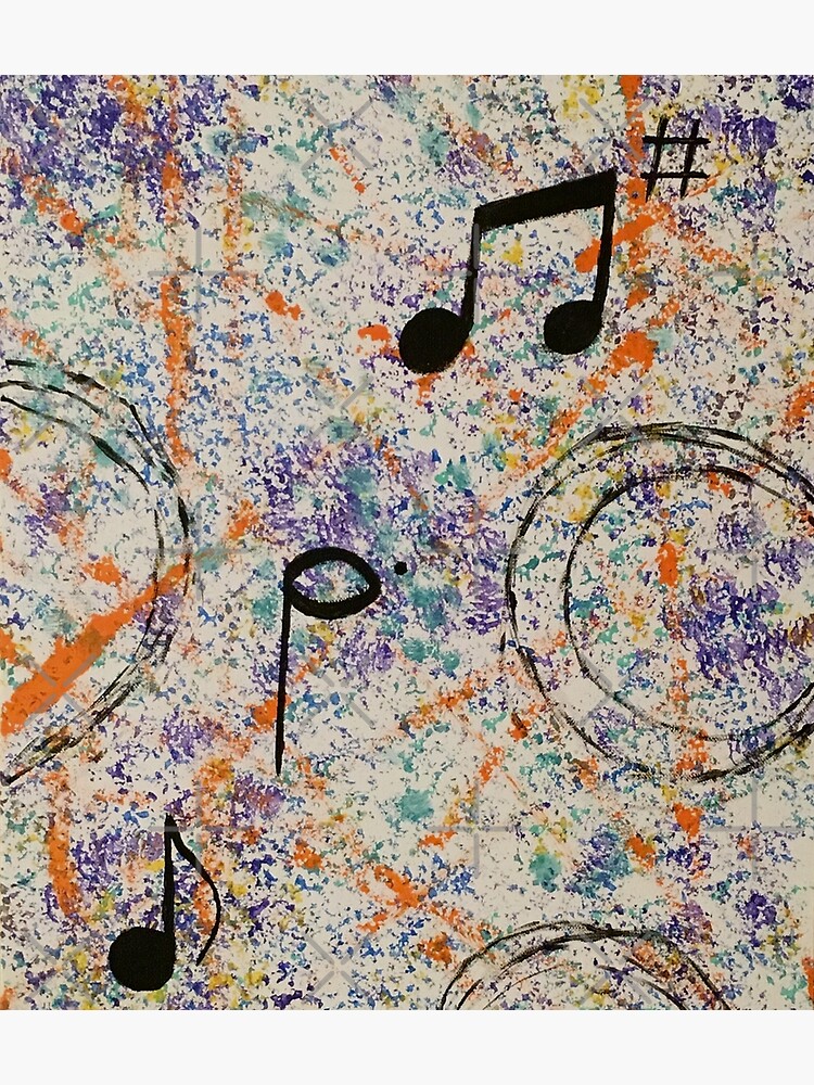 "Music Notes and Circles Paint Splatter" Poster for Sale by PumpkinTown ...