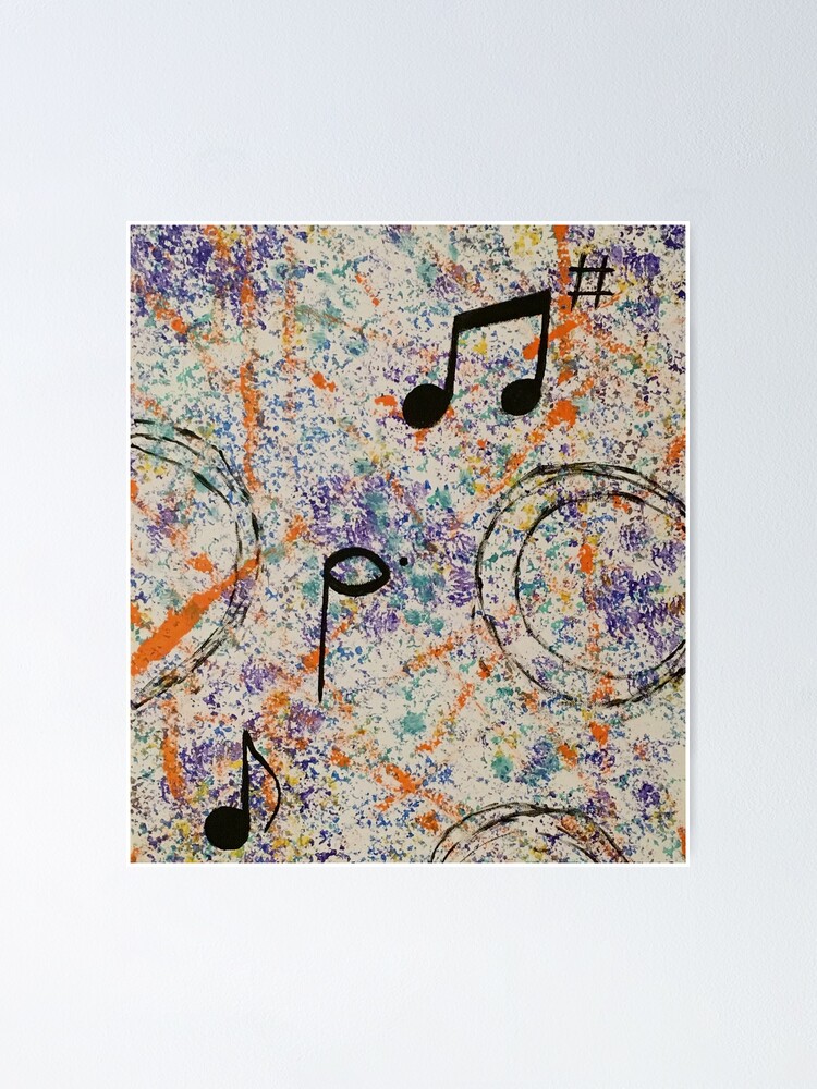 "Music Notes and Circles Paint Splatter" Poster for Sale by PumpkinTown ...