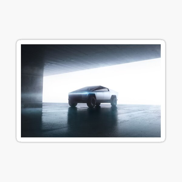 "TESLA CYBERTRUCK" Sticker for Sale by fruitrolllup | Redbubble