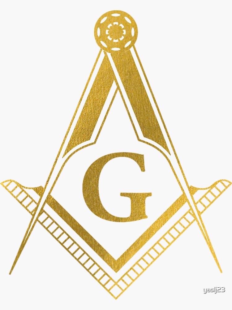 "Mason - Masonic Temple Compass and Ruler Tshirt" Sticker by yaslj23 ...