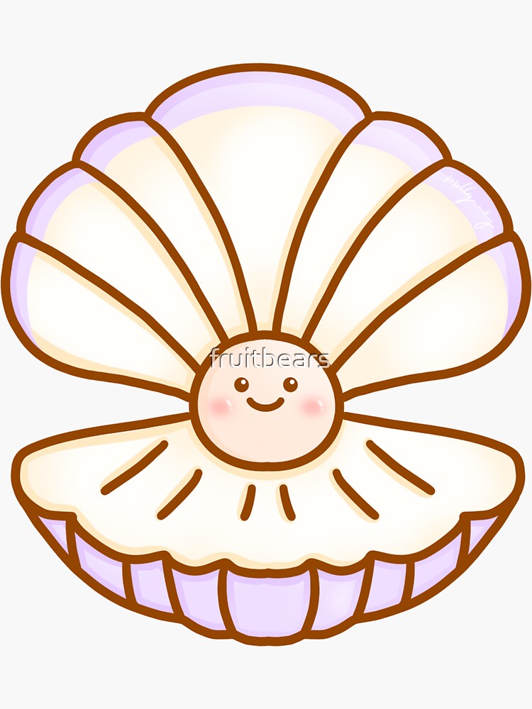 "A Cute Little Pearl in a Seashell" Sticker by fruitbears | Redbubble