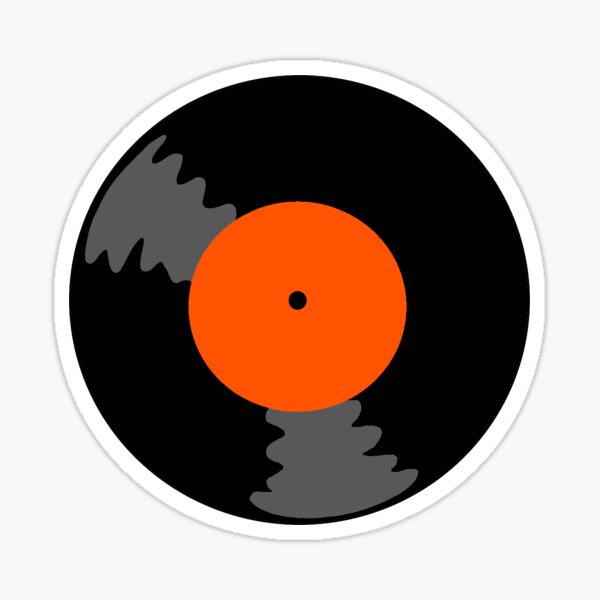 "Orange Record" Sticker for Sale by HipGrandma | Redbubble