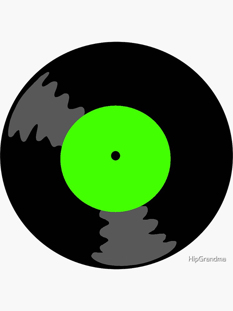 "Green Record" Sticker for Sale by HipGrandma | Redbubble