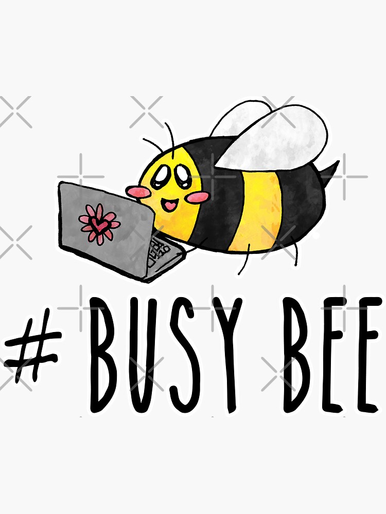 "Hashtag Busy Bee With Laptop" Sticker for Sale by Bumblefuzzies ...