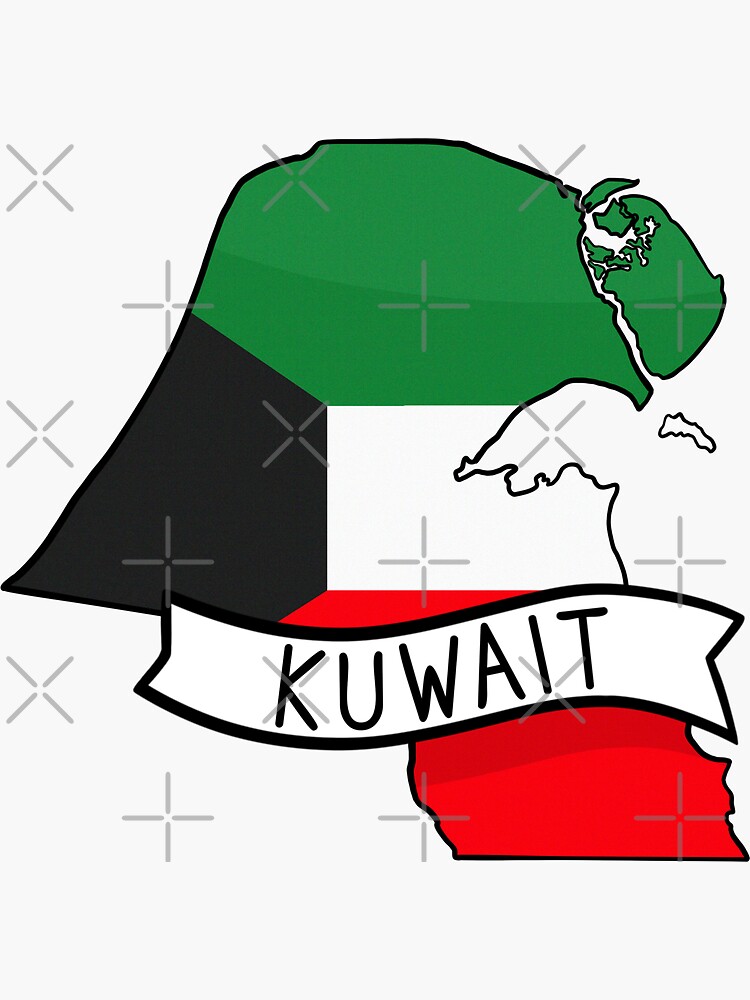 "Kuwait Flag Map Sticker" Sticker for Sale by Drawingvild | Redbubble