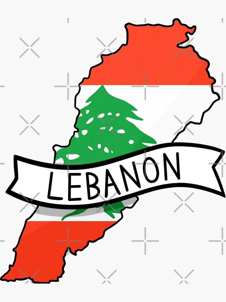 "Lebanon Flag Map Sticker" Sticker by Drawingvild | Redbubble