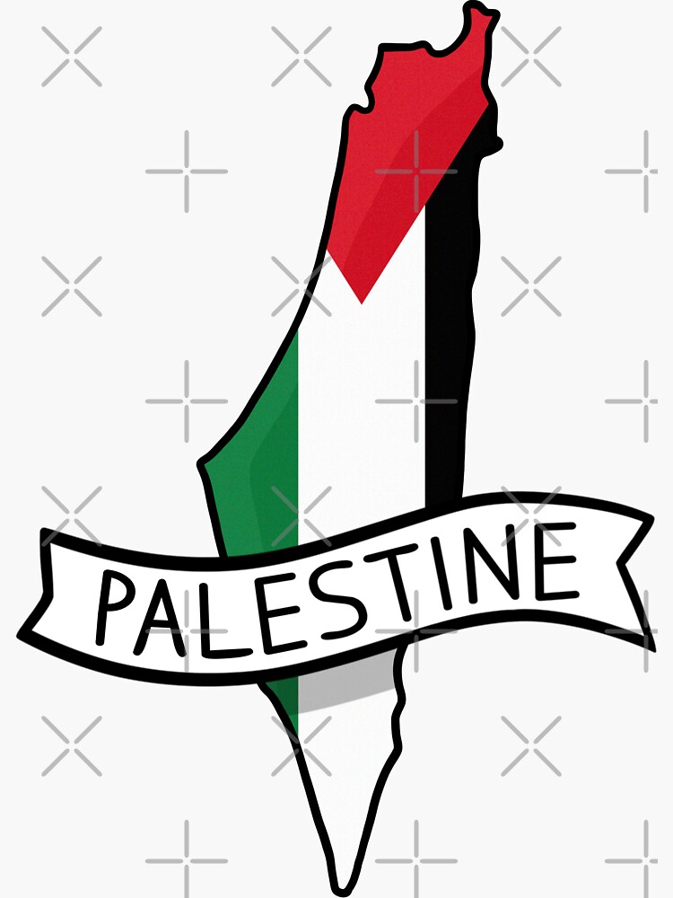"Palestine Flag Map Sticker" Sticker by Drawingvild | Redbubble