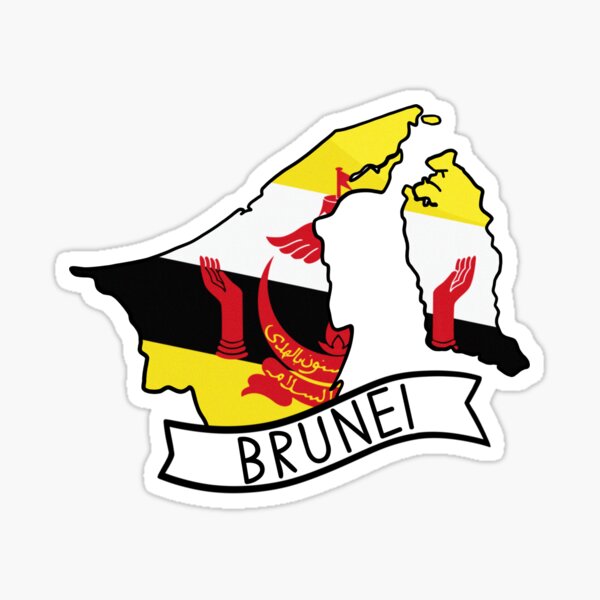 "Brunei Flag Map Sticker" Sticker for Sale by Drawingvild | Redbubble