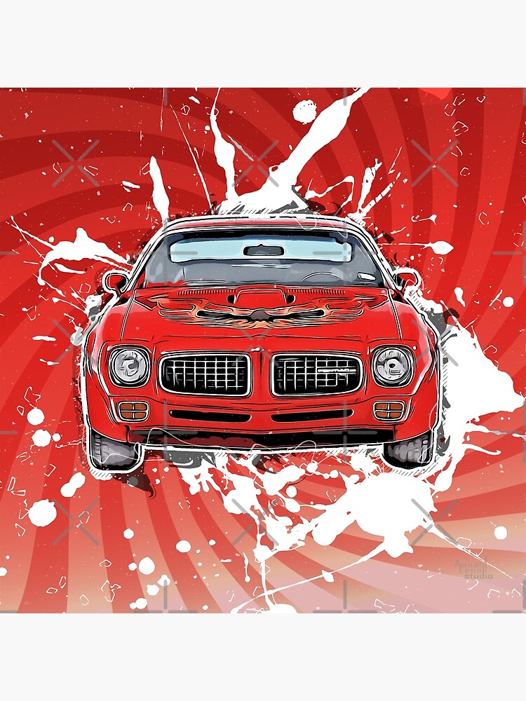 "Red Pontiac Firebird Cartoon Splash" Poster for Sale by Aaaah Eeeek ...