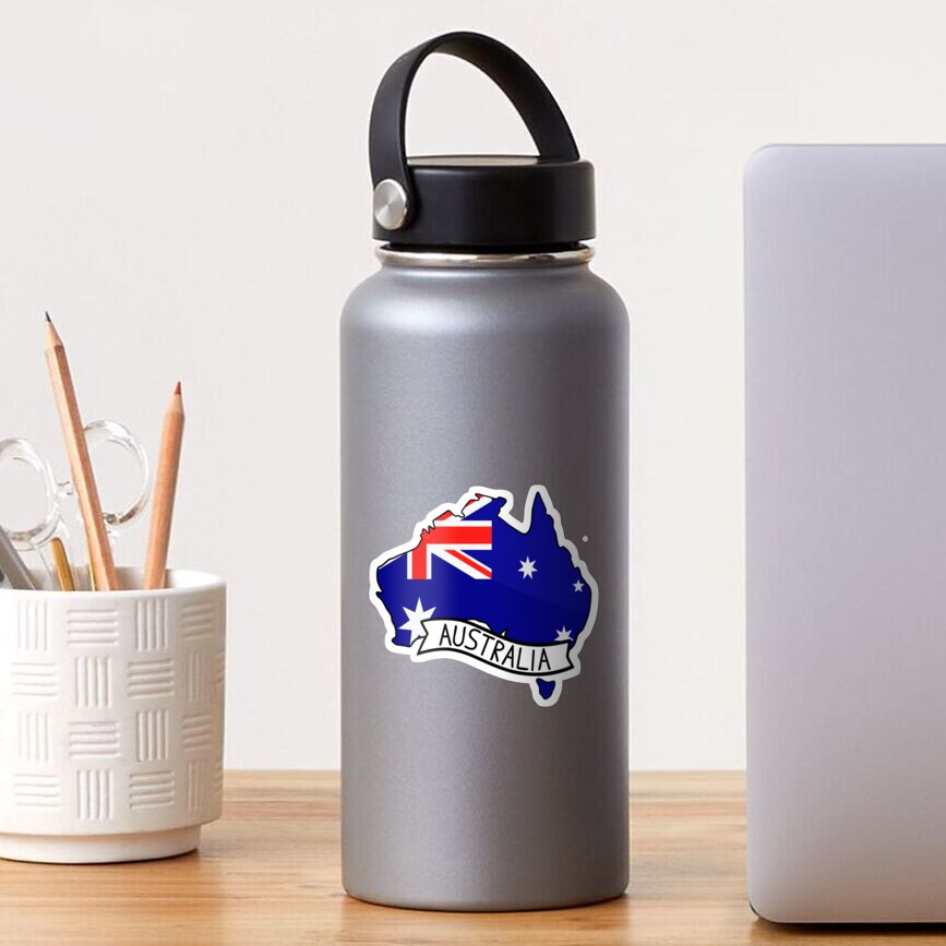 "Australia Flag Map Sticker" Sticker for Sale by Drawingvild | Redbubble
