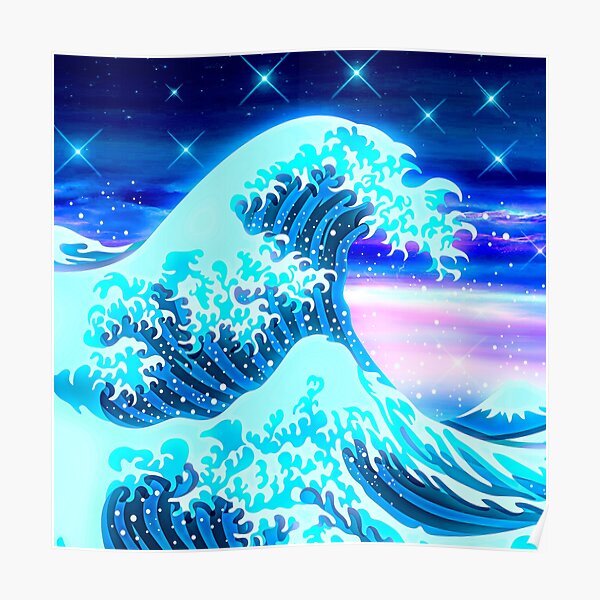 "The Blue Great Wave,Sunshine Wave for art addicted" Poster by ...