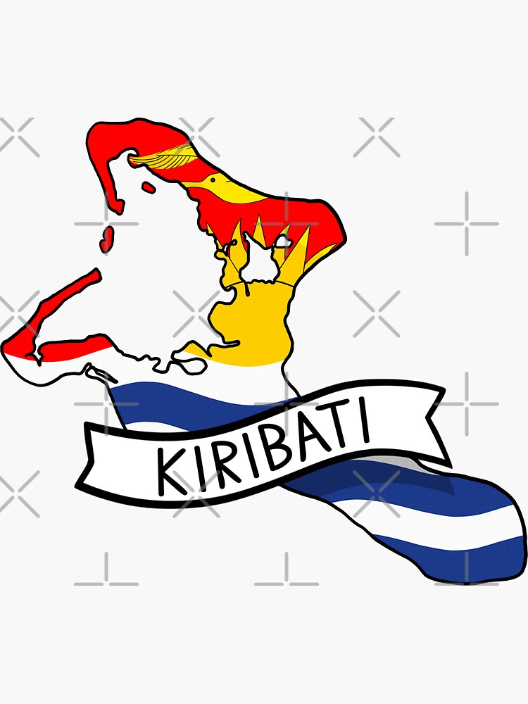 Kiribati Flag Map Sticker Sticker For Sale By Drawingvild Redbubble