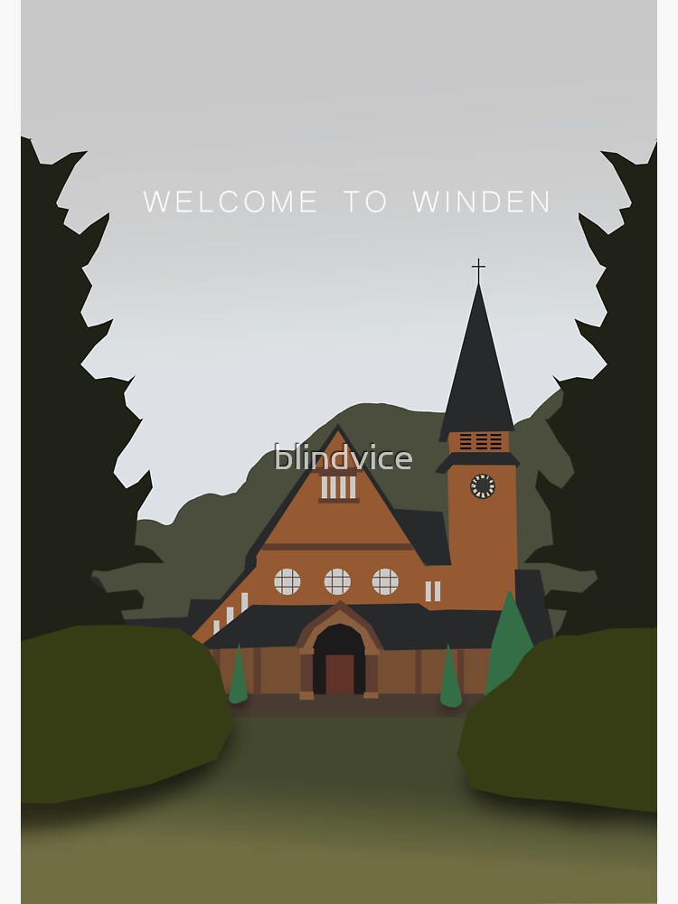 "Winden Travel Poster from Netflix's Dark" Sticker by blindvice | Redbubble