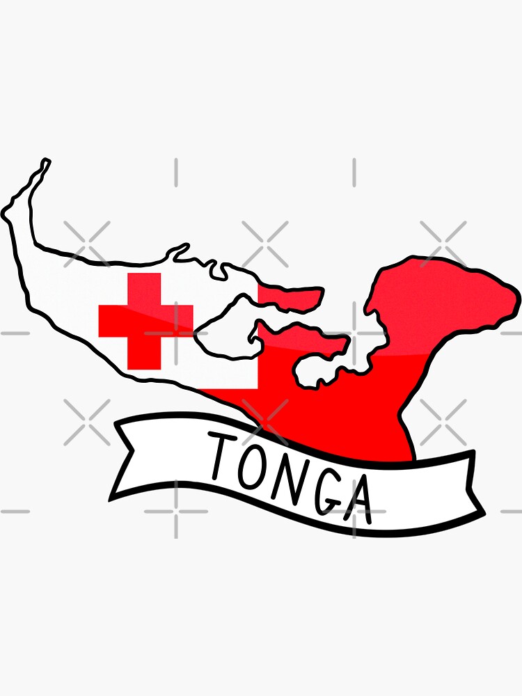 "Tonga Flag Map Sticker" Sticker by Drawingvild | Redbubble
