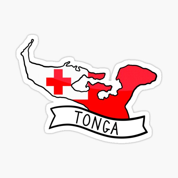 "Tonga Flag Map Sticker" Sticker by Drawingvild | Redbubble