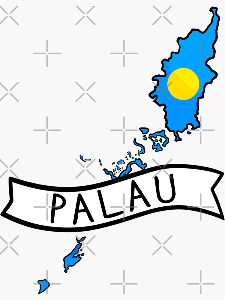 "Palau Flag Map Sticker" Sticker for Sale by Drawingvild | Redbubble