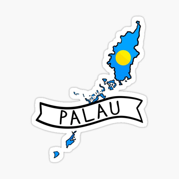 "Palau Flag Map Sticker" Sticker for Sale by Drawingvild | Redbubble