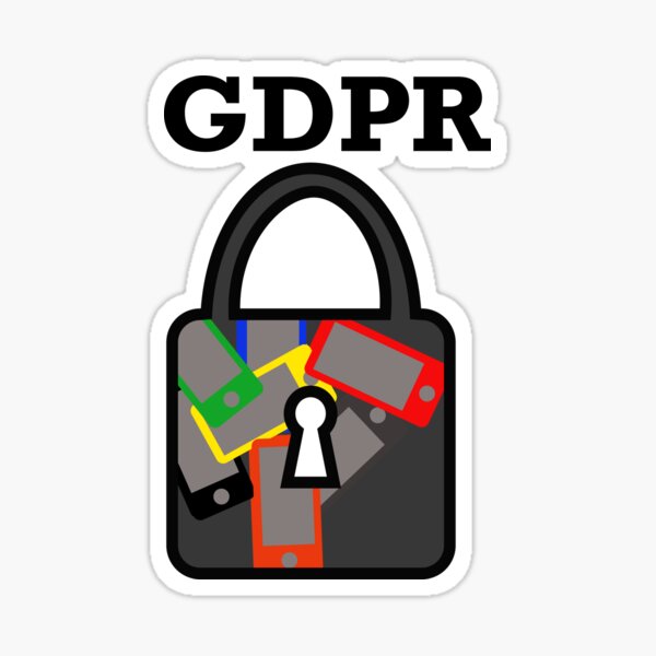 "GDPR emblem on t-shirts and clothes for men and women" Sticker for ...