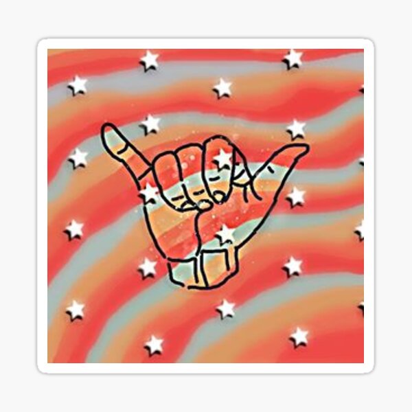 "aesthetic star sticker with shaka hand" Sticker by lilycreatez | Redbubble