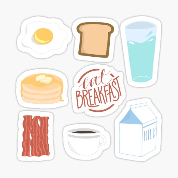 "Eat Breakfast" Sticker for Sale by maramyeonni | Redbubble