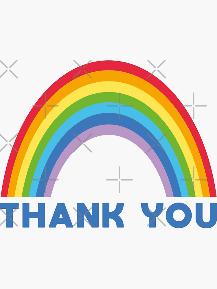 "Thank you Rainbow" Sticker for Sale by omegax3 | Redbubble