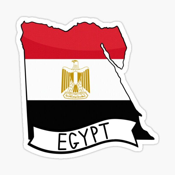 "Egypt Flag Map Sticker" Sticker by Drawingvild | Redbubble