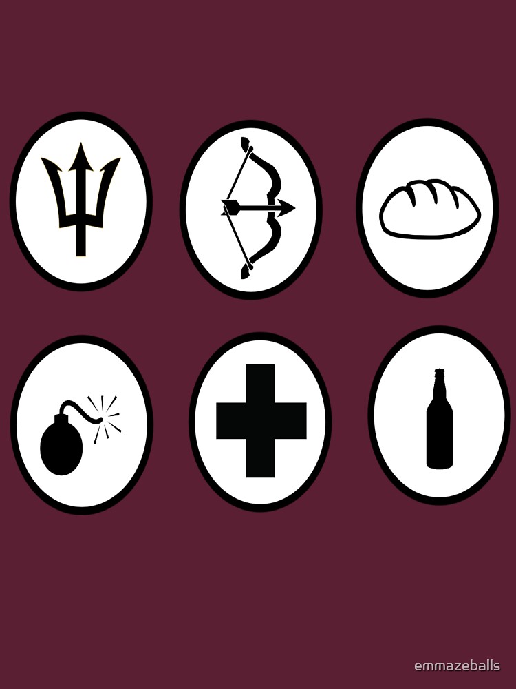 "Hunger Games Character Icons" T-shirt for Sale by emmazeballs ...