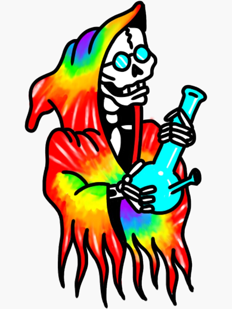 " reaper hippie traditional tattoo" Sticker for Sale by rafaelwolf ...