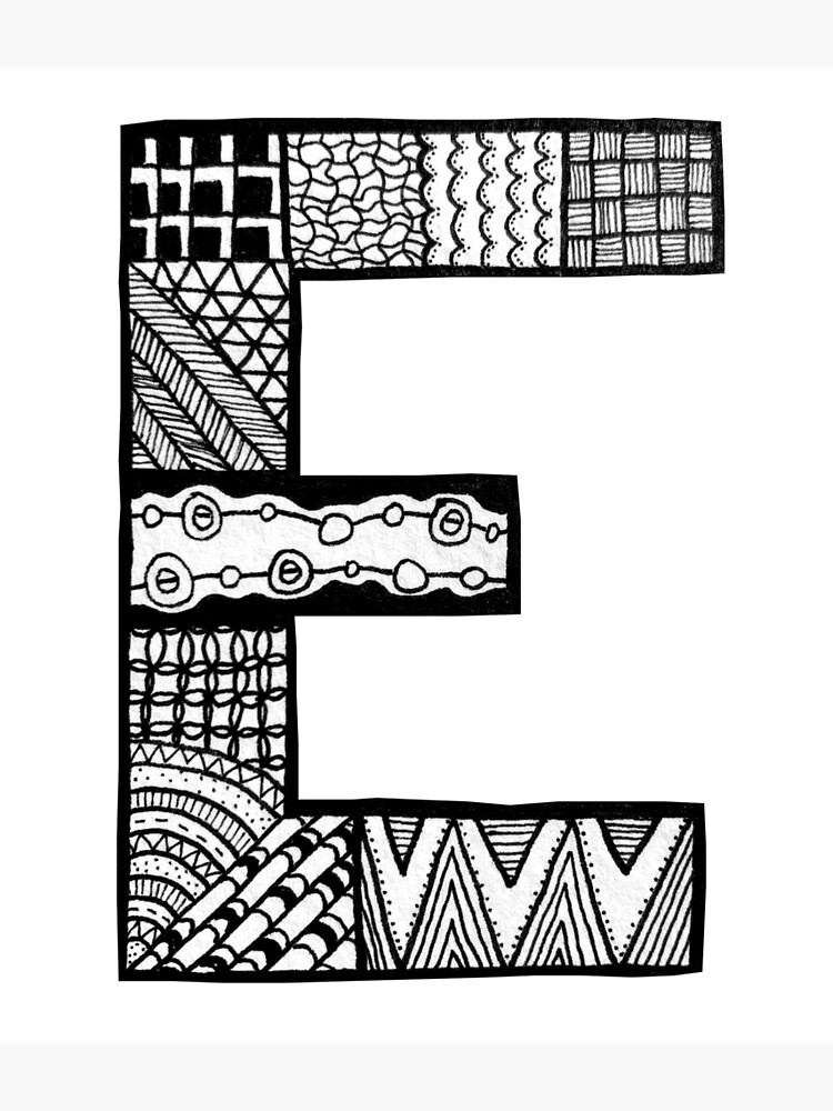 "Zentangle Letter E" Photographic Print for Sale by jsh-designs | Redbubble