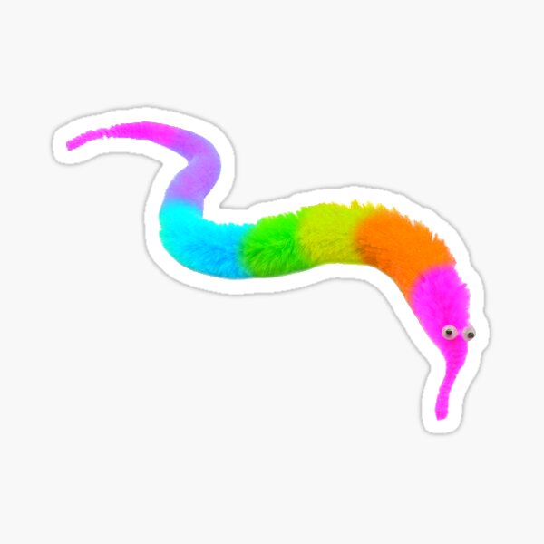 "Rainbow Worm on a String for Pride" Sticker for Sale by izzycola ...