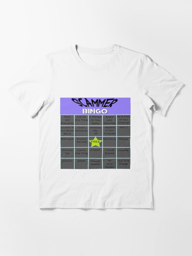"Scambait HQ Scammer Bingo" T-shirt for Sale by Level5Tech | Redbubble ...