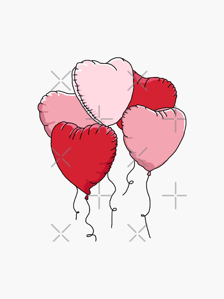 "heart balloon" Sticker by baddiedesigns | Redbubble
