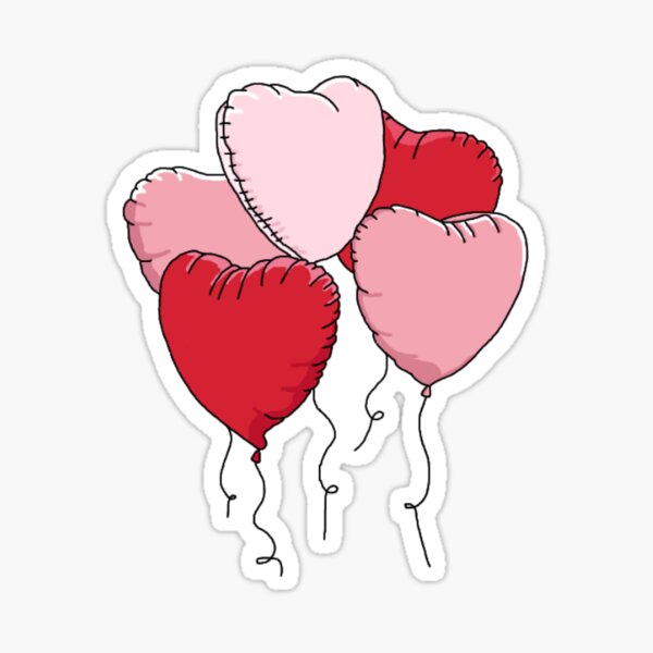 "heart balloon" Sticker by baddiedesigns | Redbubble