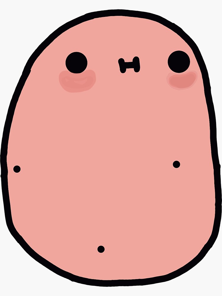 "Cute, pink Kawaii potato!" Sticker for Sale by HI-design | Redbubble