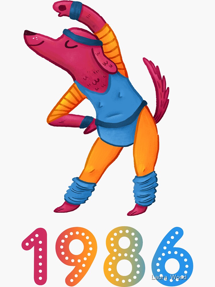 "1986" Sticker for Sale by lorawood | Redbubble