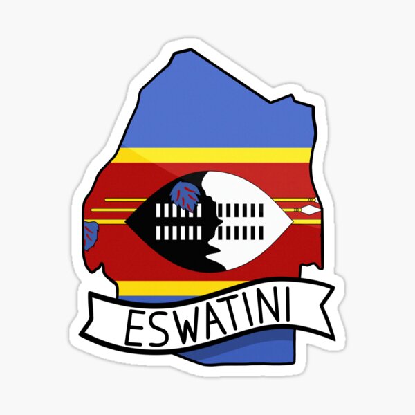 Eswatini Swaziland Flag Map Sticker Sticker For Sale By Drawingvild